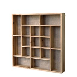 Chic Antique Tannenholz Regalbrett mit Fach H&ouml;he 49, L&auml;nge 49, Breite 8 cm skandinavische Deko Online Shop