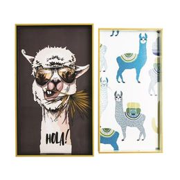 byRoom Tablett 2er Set Lama 63 x 38cm, mehrfarbig skandinavische Deko Online Shop