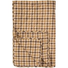 IB Laursen Quilt mit braunem Karomuster 180 x 130 cm