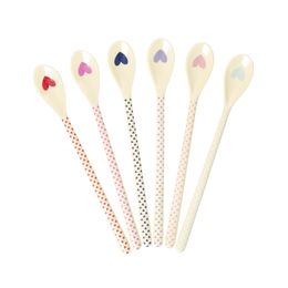 Rice Melamin Lattel&ouml;ffel Favorite Hearts 6er L 22,5 x B 3 cm