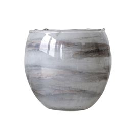 Bloomingville Kerzenglas Shayla &Oslash;12.5 x H12cm, grau skandinavische Deko Online Shop
