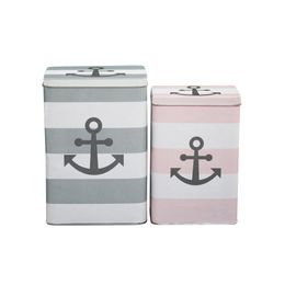 Krasilnikoff Blechdosen Anker 2er Set 12/14cm, diverse skandinavische Deko Online Shop