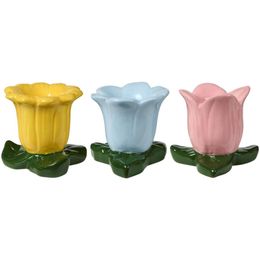 IB Laursen Kerzenhalter Set Blume 3er &Oslash; 6,5 cm, H&ouml;he 6 cm