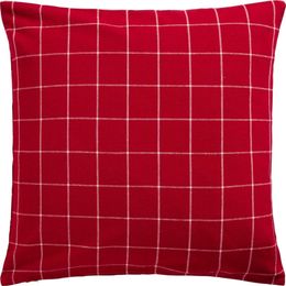 IB Laursen Kissenbezug Silja rot mit gro&szlig;en Karos 50 x 50 cm skandinavische Deko Online Shop