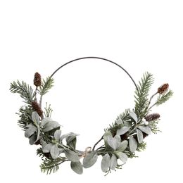 Chic Antique K&uuml;nstlicher Fleur Kranz mit Wollziest und Beeren zum Aufh&auml;ngen &Oslash;34 cm skandinavische Deko Online Shop
