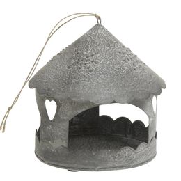 Chic Antique Winterliches Lichthaus zum Aufh&auml;ngen Rund H16/&Oslash; 16 cm, Antique zink skandinavische Deko Online Shop