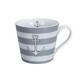 Krasilnikoff Happy Cup Anker mit Streifen 400 ml