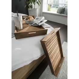 Faktorei Teakholz Tablett-Set 2-tlg 55x35x7, 50x30x7 cm skandinavische Deko Online Shop
