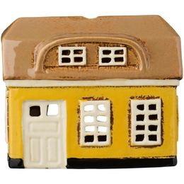 IB Laursen Lichthaus Ebeltoft gelb | Keramikhaus f&uuml;r Teelicht 11 x 9 x 13,3 cm skandinavische Deko Online Shop