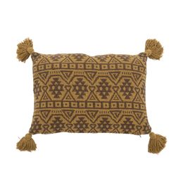 Bloomingville Kissen Lyla Braun, Recycelte Baumwolle 60x40 cm skandinavische Deko Online Shop