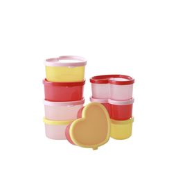 Rice Kunststoff Aufbewahrungsdosen in Herzform 8er Set 5,5 x 3,5 cm