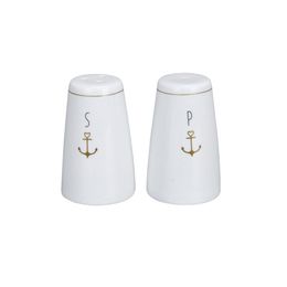 Krasilnikoff Salz und Pfefferstreuer Set Gold Anchor 2 x 7.5 cm