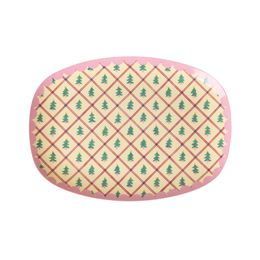 Rice Rechteckiger Beilagenteller Diamond Christmas Tree 23 x 16 x 1 cm