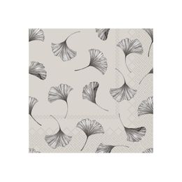 Chic Antique Serviette Gingko Bl&auml;tter L33/B33 cm, franz&ouml;sisches grau