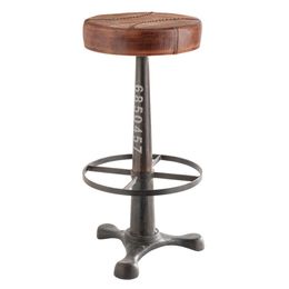 Faktorei Barhocker mit Ledersitz &Oslash; 39 cm skandinavische Deko Online Shop