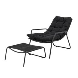 Bloomingville Garten Liegestuhl Boel L100xH77xB66 cm, mit Hocker skandinavische Deko Online Shop