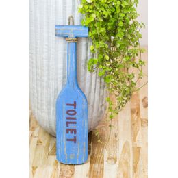 Faktorei Deko-Paddel Toilet blau, 53x11x 2,5 cm