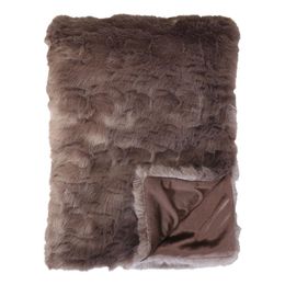 Chic Antique Plaid aus Pelzimitat 180 x 150 cm, schokolade skandinavische Deko Online Shop
