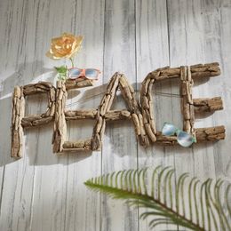 Faktorei Unikat Wand-Dekoration Peace Teakholz 75x25x6 cm skandinavische Deko Online Shop
