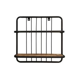 HSM Collection Wandregal Mangoholz/Eisen 50x12x50 Natur/Schwarz skandinavische Deko Online Shop