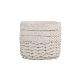 Chic Antique &Uuml;bertopf Corte mit Flechtmuster H17 x &Oslash;18 cm, creme