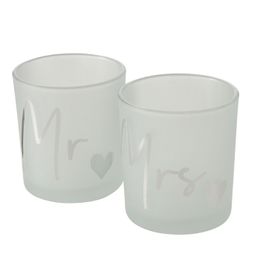 Boltze Windlicht Marry 2er Set H8/&Oslash;7 cm, weiss skandinavische Deko Online Shop