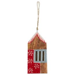 IB Laursen Haus Aufh&auml;nger aus Mangoholz 18.7 x 8 x 1.8 cm, Rot