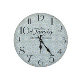 Chic Antique Wanduhr mit Muster und Spruch &Oslash;34 x B3 cm, antique opal skandinavische Deko Online Shop