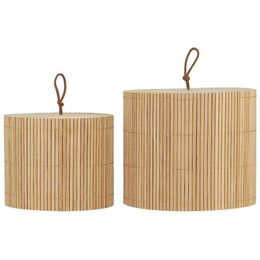 IB Laursen Schachtel 2er Set Bambus H: 8 &Oslash;: 9,5 - H: 10 &Oslash;: 11,5 cm