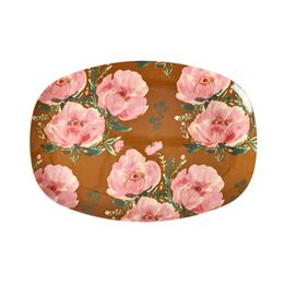 Rice Rechteckiger Melamin Teller Floral Fiesta Rose 30 x 22 cm skandinavische Deko Online Shop