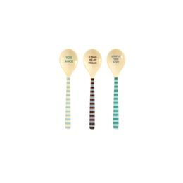 Rice Melamin Teel&ouml;ffel Gestreift mit Spruch 3er-Set L14.5 B3.5 cm skandinavische Deko Online Shop