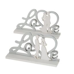 Boltze Deko Aufsteller Love L20/B4,5/H11 cm, grau