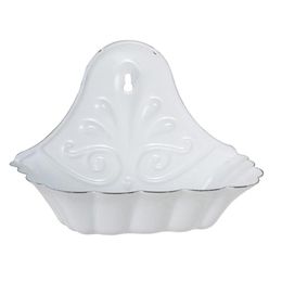 IB Laursen Verzierte Seifenschale aus Emaille L16 x B8,5 x H16 cm, weiss skandinavische Deko Online Shop