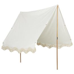 IB Laursen Sonnensegel mit Fransen und Holzstangen 298 x 168 x 180 cm skandinavische Deko Online Shop
