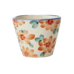 Rice Keramik Espressotasse Handgemacht Blumen Orange 70 ml L:7 cm, B:5 cm, H:6 cm