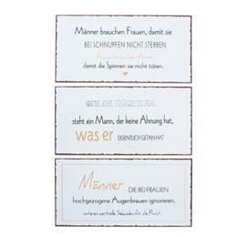Boltze Schilder M&auml;nner, 3er Set 40 x 20 cm skandinavische Deko Online Shop