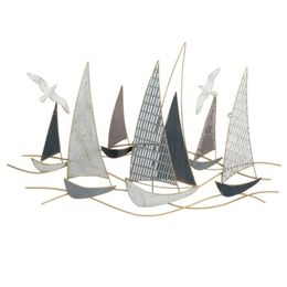 Boltze Wandobjekt Hanse, maritime Wanddeko 109 x 69, grau, wei&szlig;