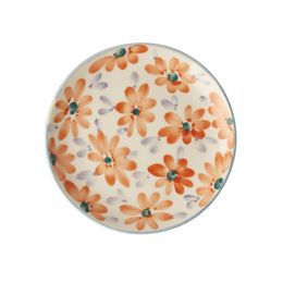 Rice Keramik Kuchenteller mit Handgemalten Blumen Orange Orange &Oslash; 15 cm skandinavische Deko Online Shop