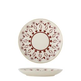 Bloomingville Jolly Teller, Rotes Muster &Oslash; 16xH3 cm