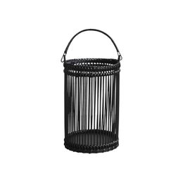 Chic Antique Bambus Laterne schwarz H25/&Oslash;16 cm, antik schwarz