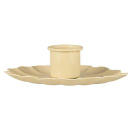 IB Laursen Kerzenhalter f&uuml;r Stabkerze Blumenform H&ouml;he 2.3, &Oslash; 9 cm - zart gelb