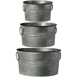 IB Laursen Pflanzt&ouml;pfe 3er Set mit Henkeln Urban Garden 15,5-21 cm