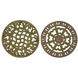 IB Laursen Eisen Untersetzer mit Mustern im 2er Set H: 2, &Oslash; 17 cm