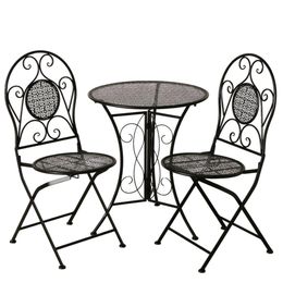 Boltze Bistro-Set, Tisch und 2 St&uuml;hle Marisa &Oslash; 60 cm, H&ouml;he 72-94 cm skandinavische Deko Online Shop