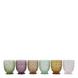Chic Antique Farbige Trinkgl&auml;ser Saint-&Eacute;milion mit Muster im 6er Set H10/&Oslash; 8 cm 250 ml