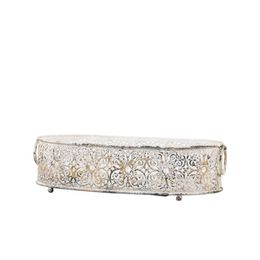 Chic Antique Tablett Shabby Chic mit Spitzenkante L17 x B12 x H9,5 cm, antique creme skandinavische Deko Online Shop