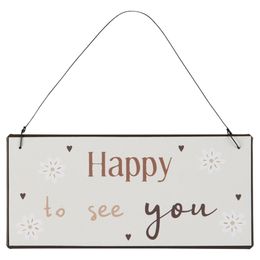 IB Laursen Metallschild Happy to see you 15 x 7 cm