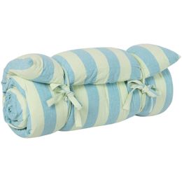 IB Laursen Matratze Linus mit hellgr&uuml;nen und blauen breiten Streifen 190 x 70 cm skandinavische Deko Online Shop