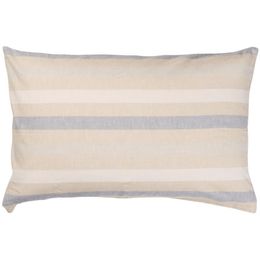 IB Laursen Kissenbezug natur mit wei&szlig;en und hellblauen Streifen 60 x 40 cm skandinavische Deko Online Shop