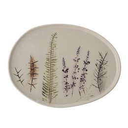 Bloomingville Servierteller Bea aus Steingut 34,5 x 26 x 2 cm, natur skandinavische Deko Online Shop